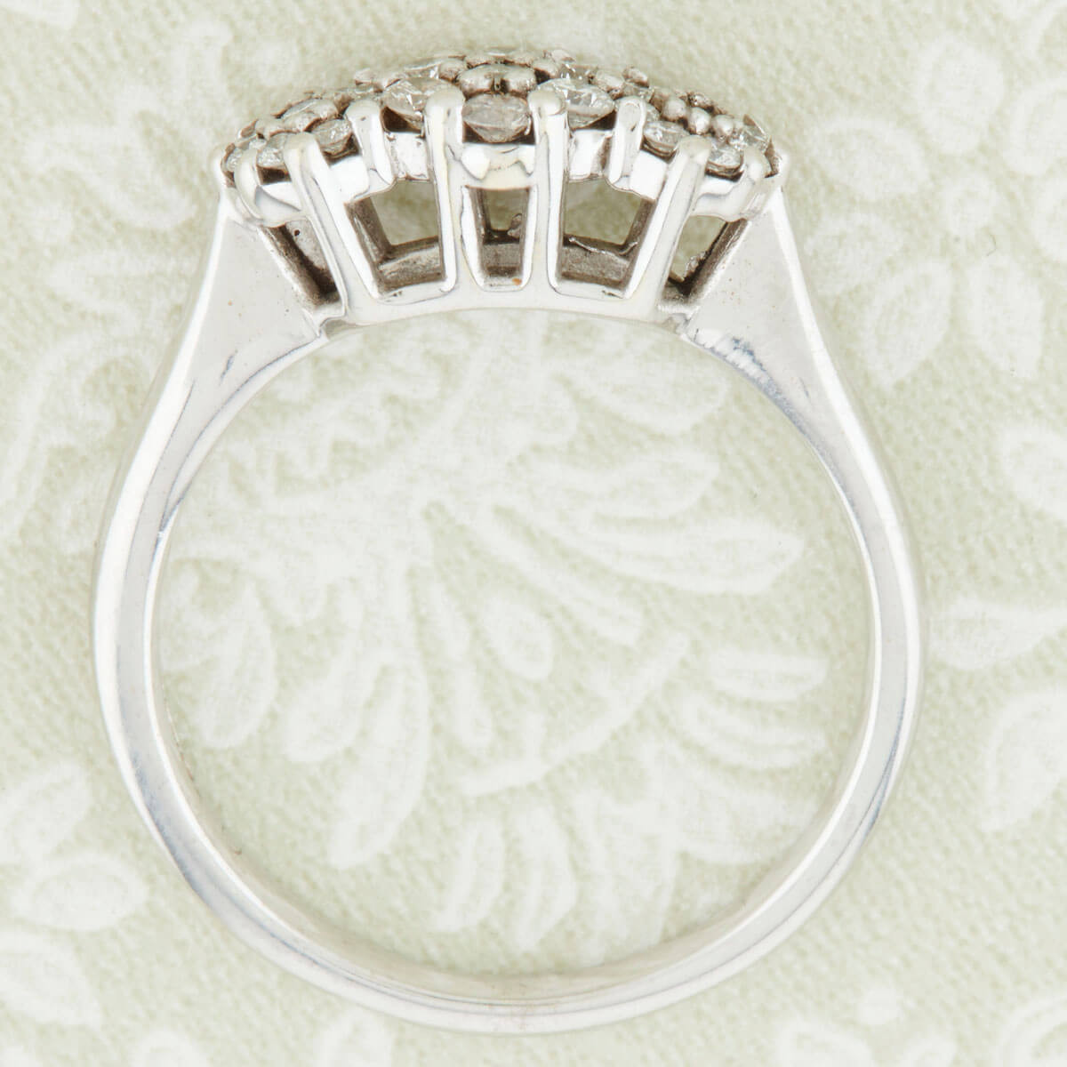 9ct White Gold Triple Cluster Diamond Ring | RH Jewellers