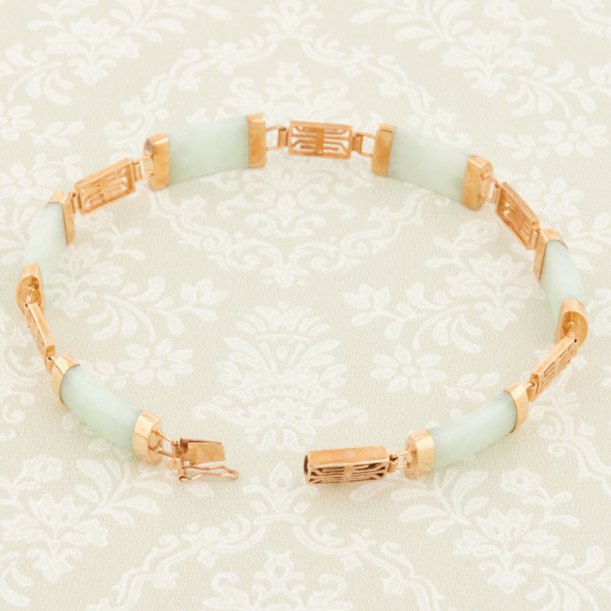 Second Hand 9ct Gold Jade Bracelet | RH Jewellers
