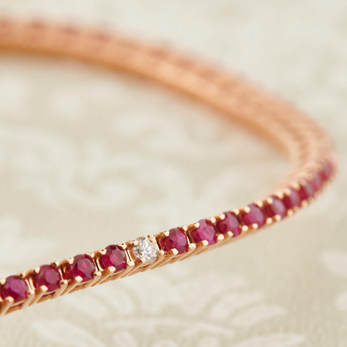 18ct Rose Gold Ruby &Diamond Tennis Bracelet | RH Jewellers