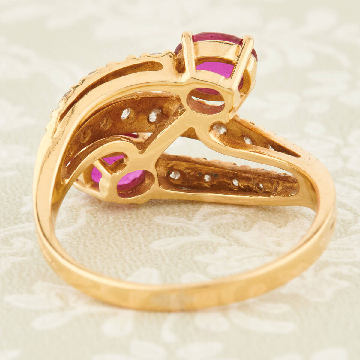 Second Hand Gold Ruby & Diamond Snake Ring | RH Jewellers