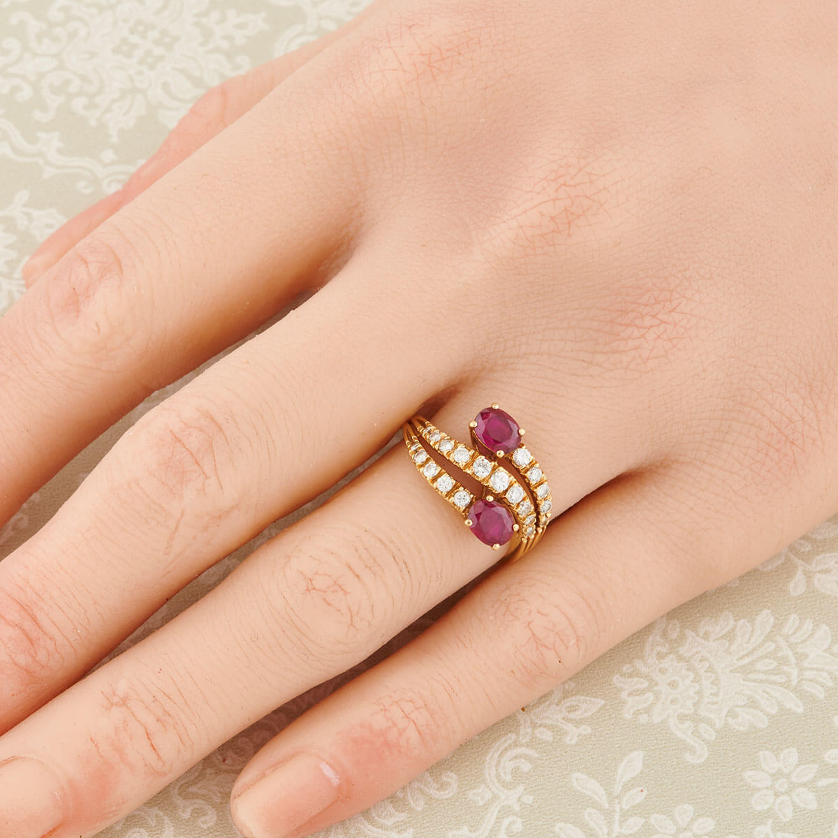 Second Hand Gold Ruby & Diamond Snake Ring | RH Jewellers