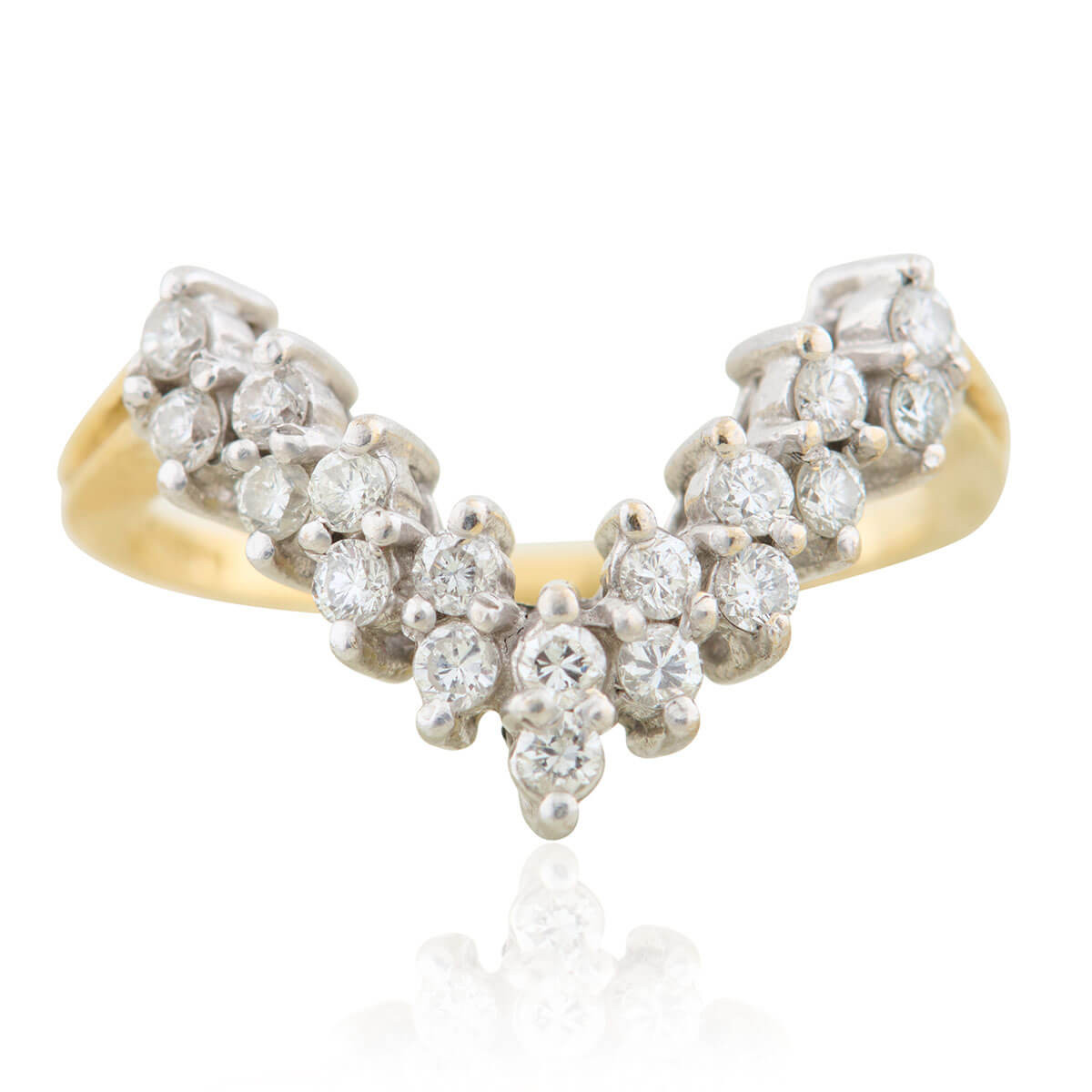 Second Hand 18ct Gold Diamond Wishbone Ring | RH Jewellers