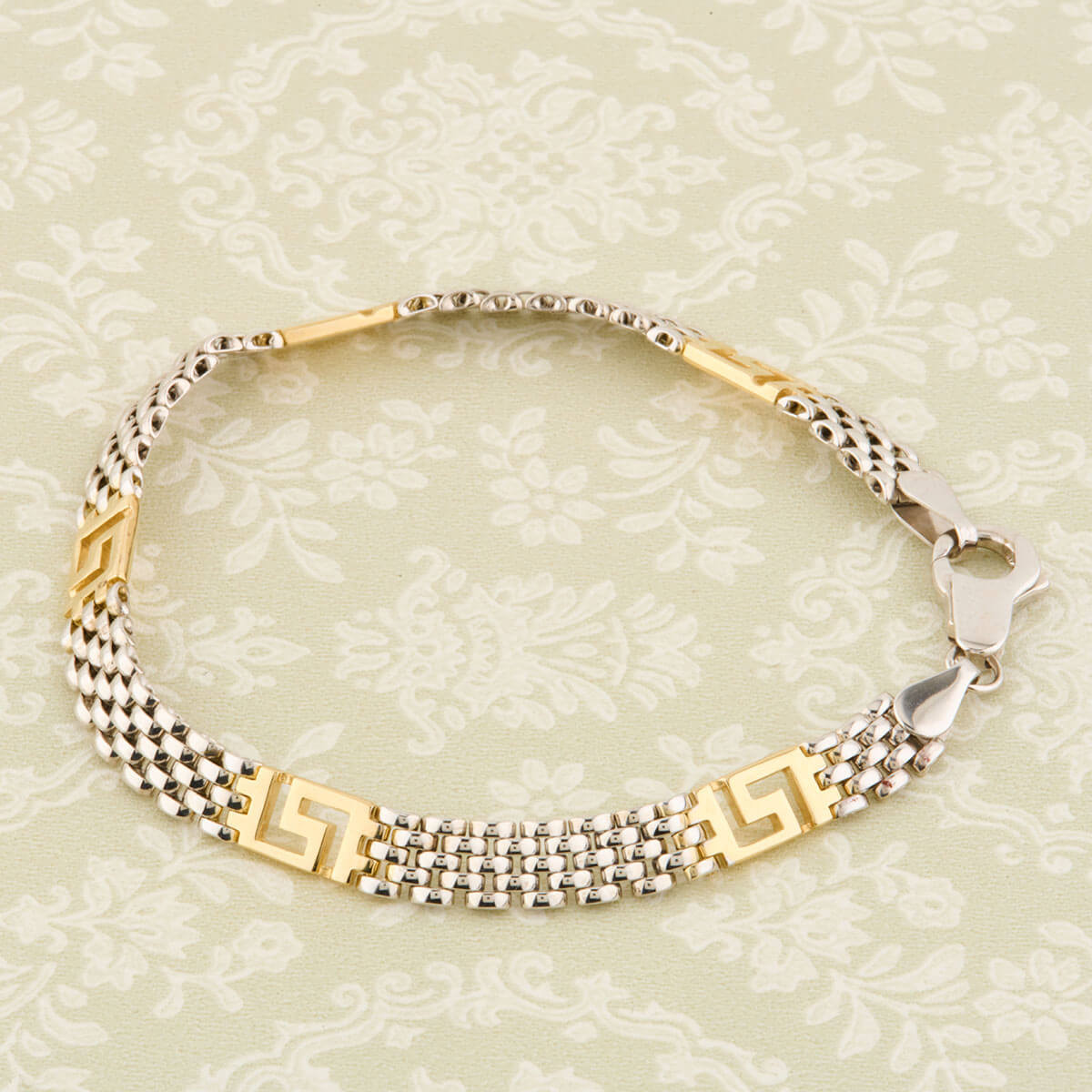 9ct 2 Colour Gold Panther Link Bracelet | RH Jewellers