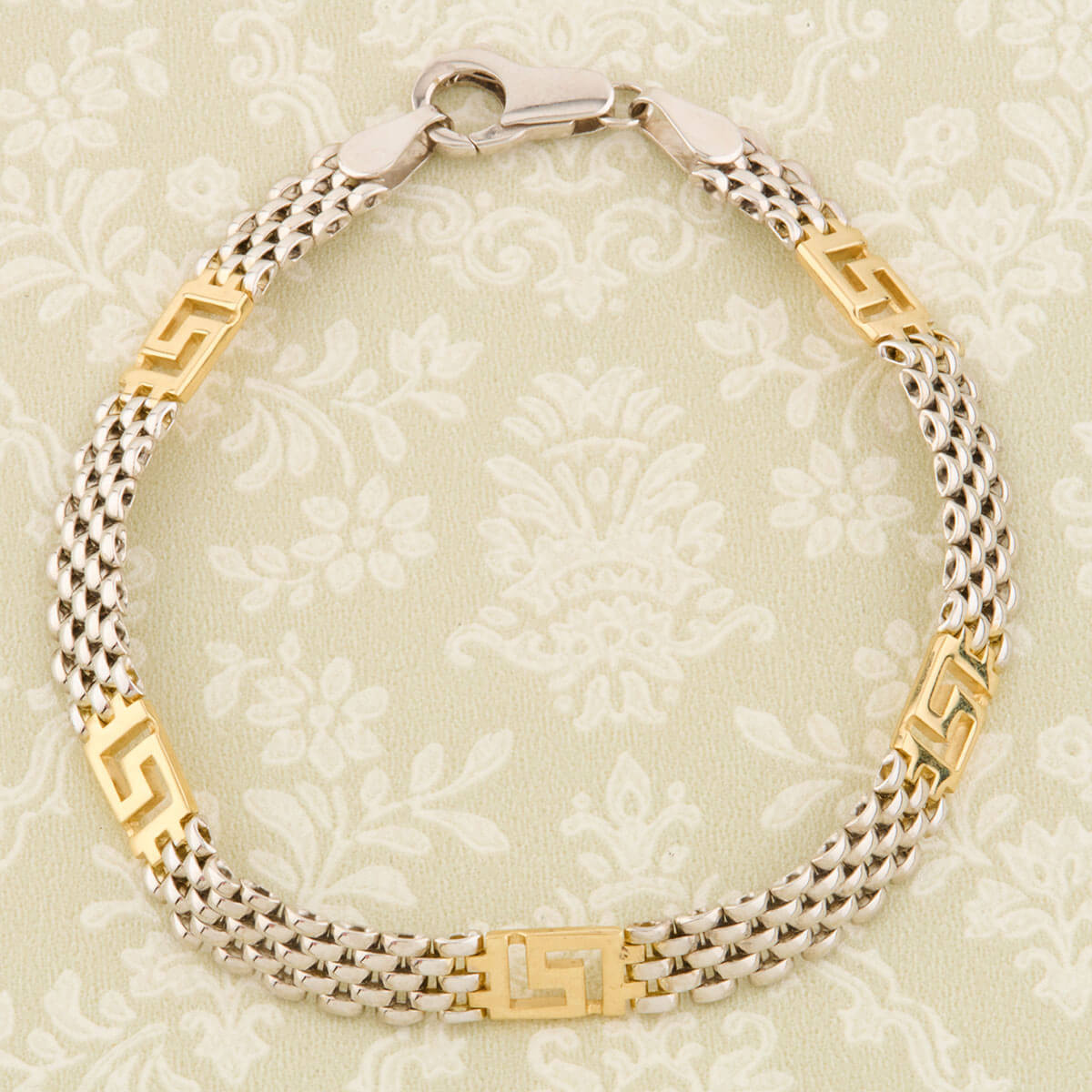 9ct 2 Colour Gold Panther Link Bracelet | RH Jewellers