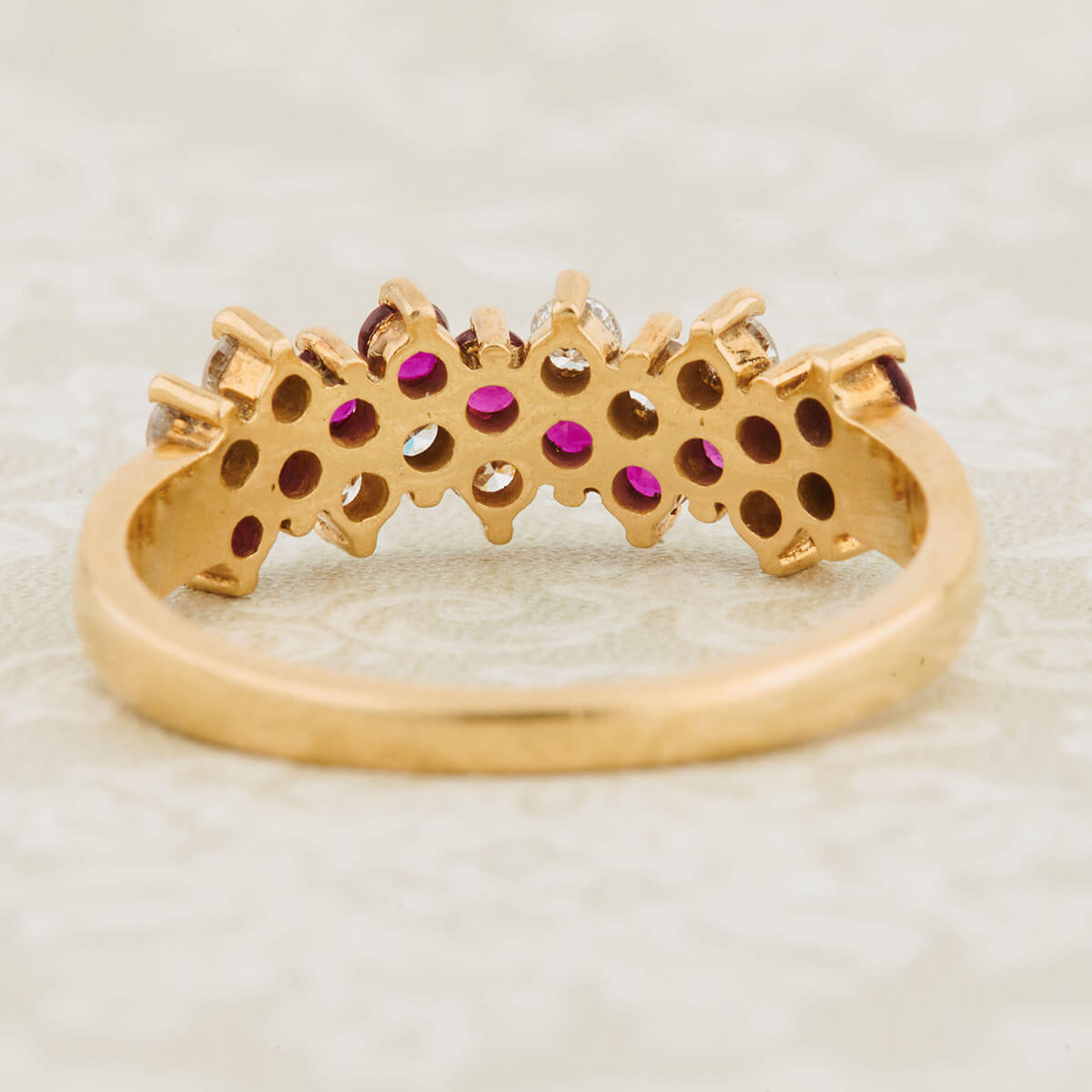 Second Hand Ruby & Diamond Zigzag Eternity Ring | RH Jewellers