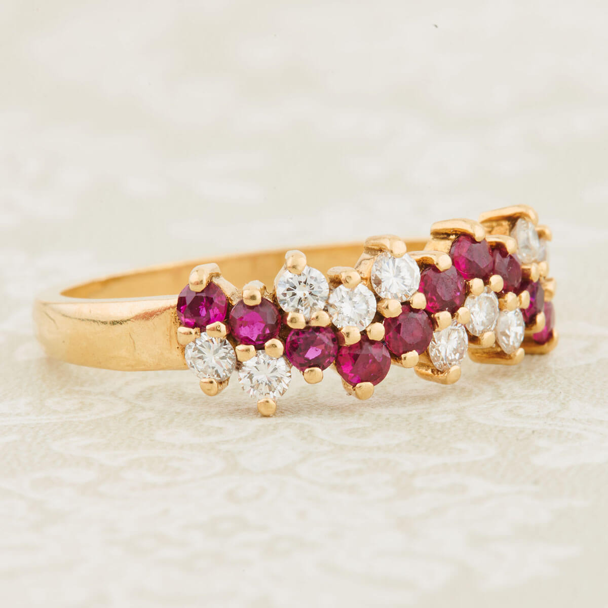 Second Hand Ruby & Diamond Zigzag Eternity Ring | RH Jewellers