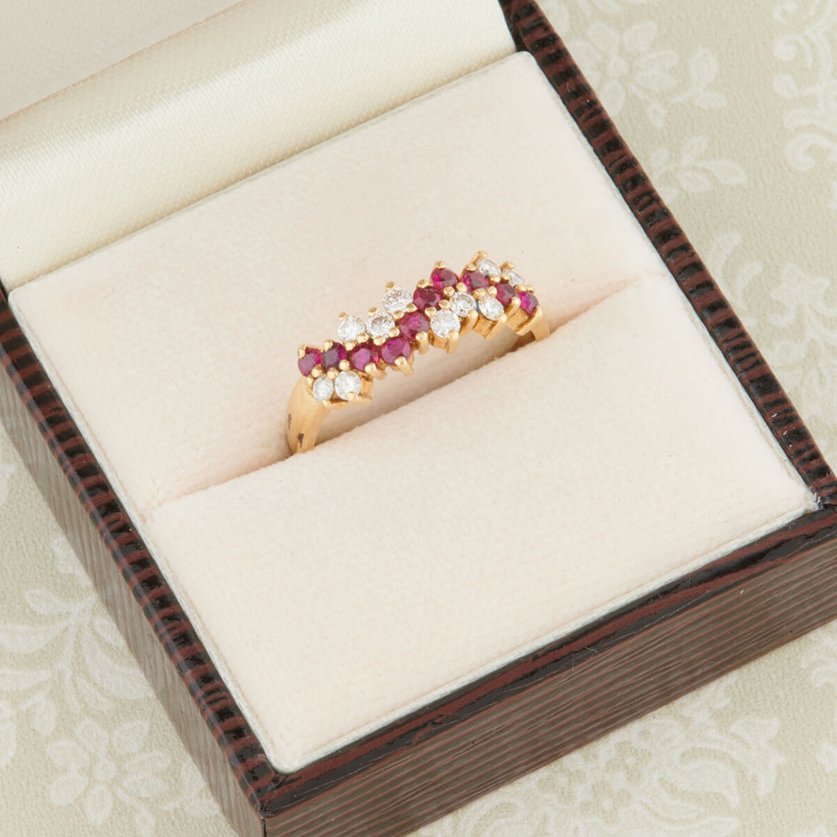 Second Hand Ruby & Diamond Zigzag Eternity Ring | RH Jewellers