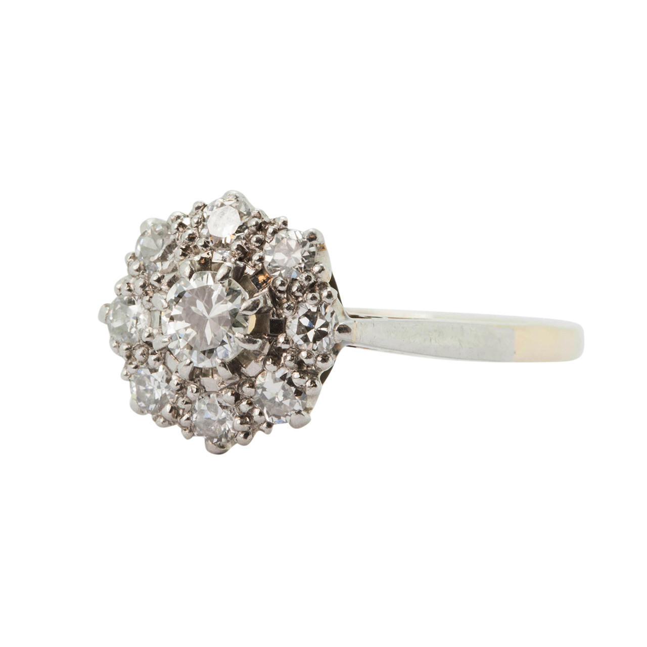 Pre-Owned Diamond 18ct Gold Daisy Ring | Second Hand Jewellery