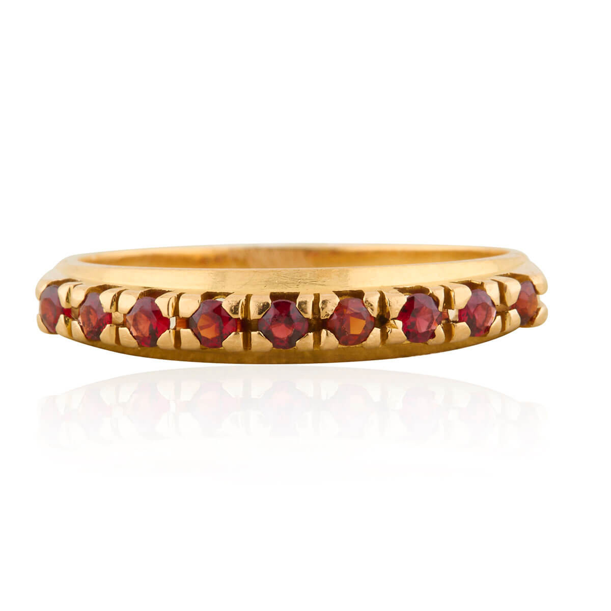 Second Hand 18ct Gold Garnet Eternity Ring | RH Jewellers