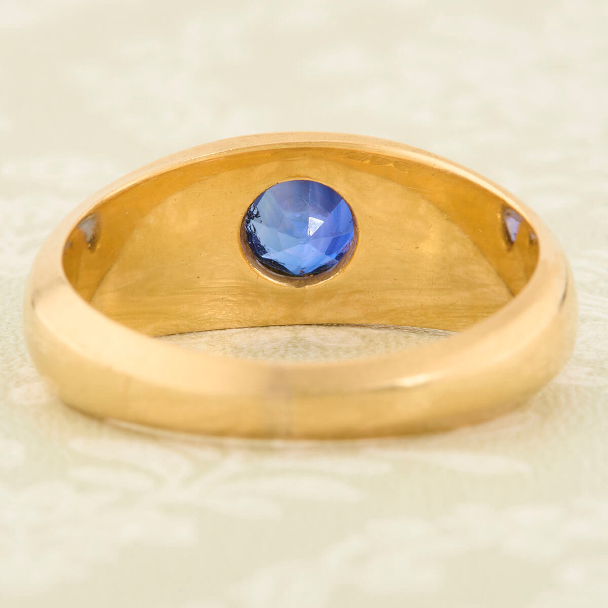 Antique 18ct Gold Simulated Sapphire Gypsy Ring | RH Jewellers