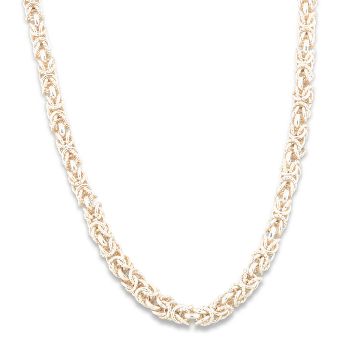 Second Hand 32” Silver Heavy Byzantine Chain | RH Jewellers