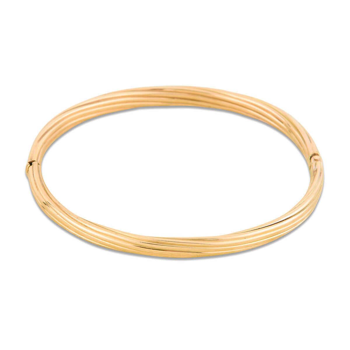 Second Hand 9ct Gold Reeded Hinged Bangle | RH Jewellers