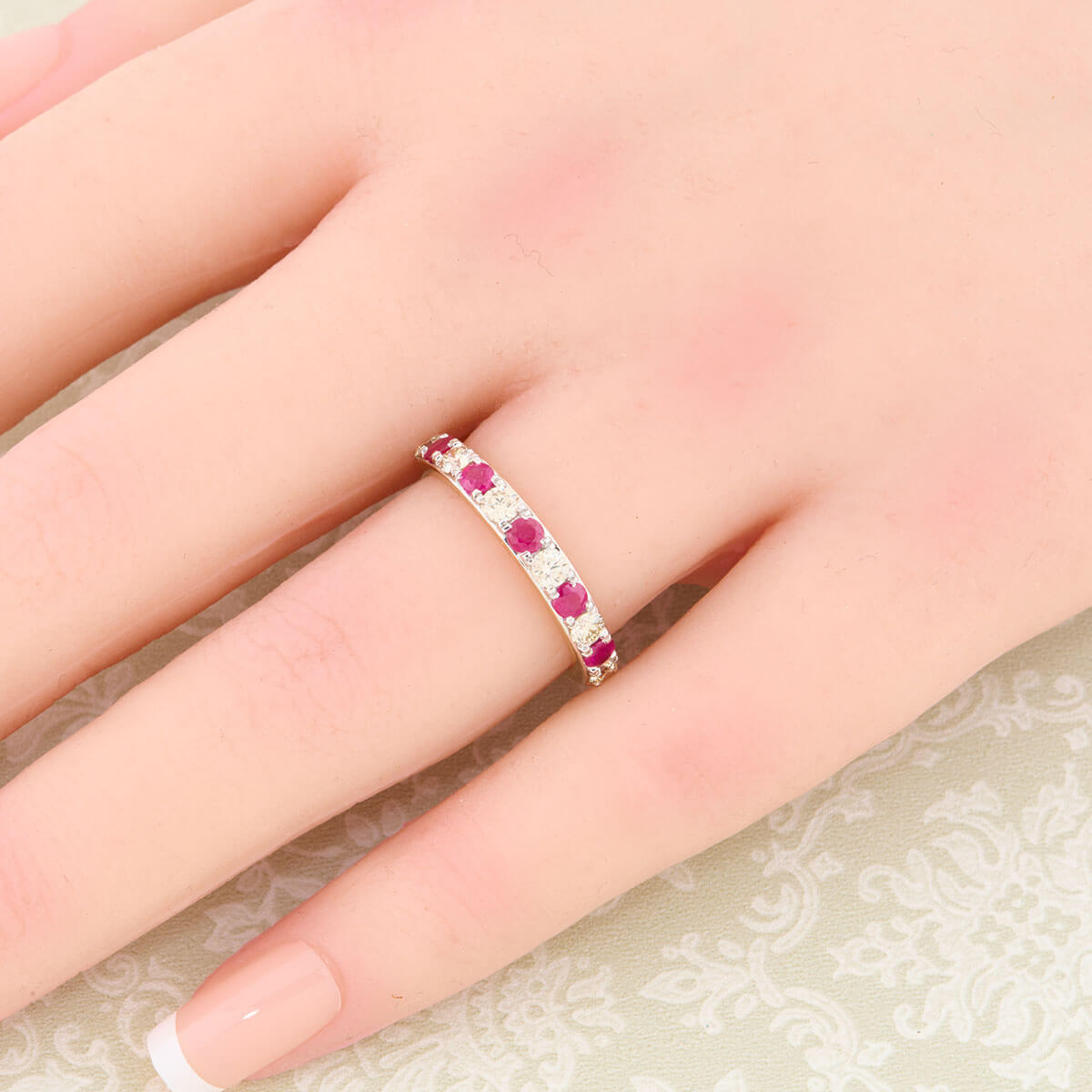 9ct Gold Ruby and Diamond Eternity Ring | RH Jewellers