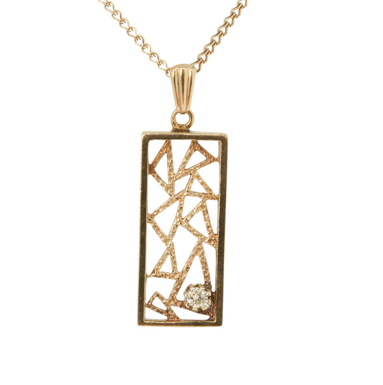Vintage Abstract Diamond Pendant | Second Hand Jewellery