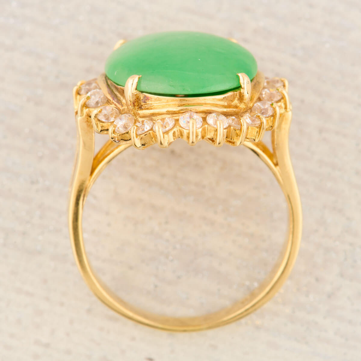 Second Hand 18ct Gold Jade Cluster Ring | RH Jewellers