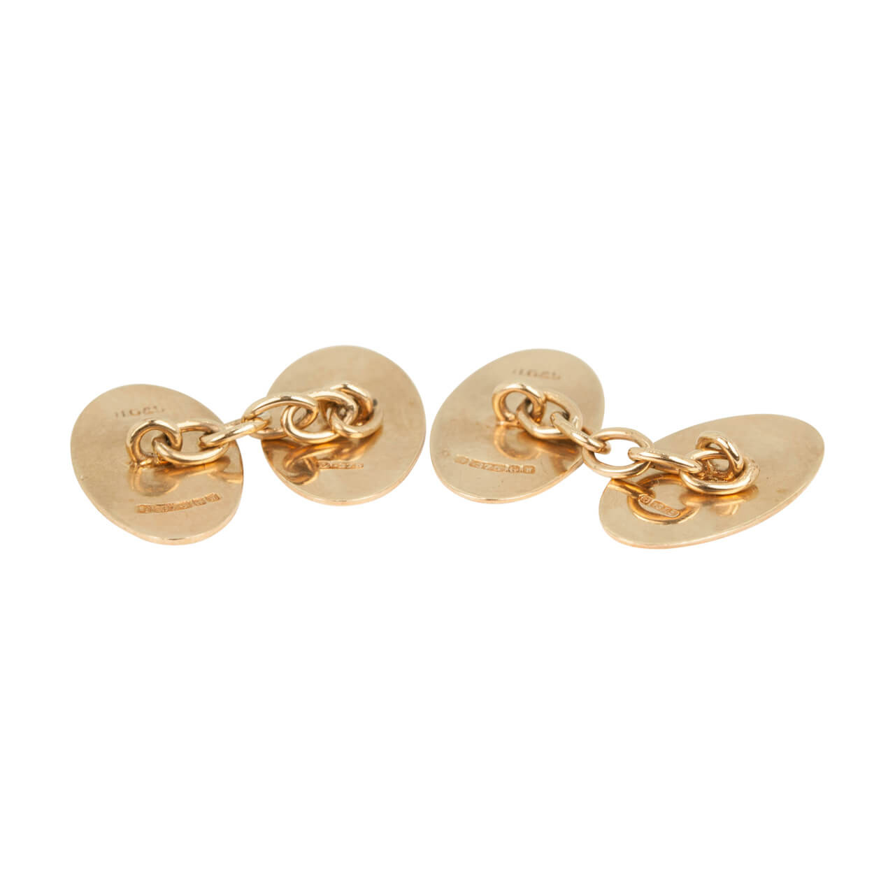 Second Hand 9ct Gold Oval Chain Link Cufflinks | RH Jewellers