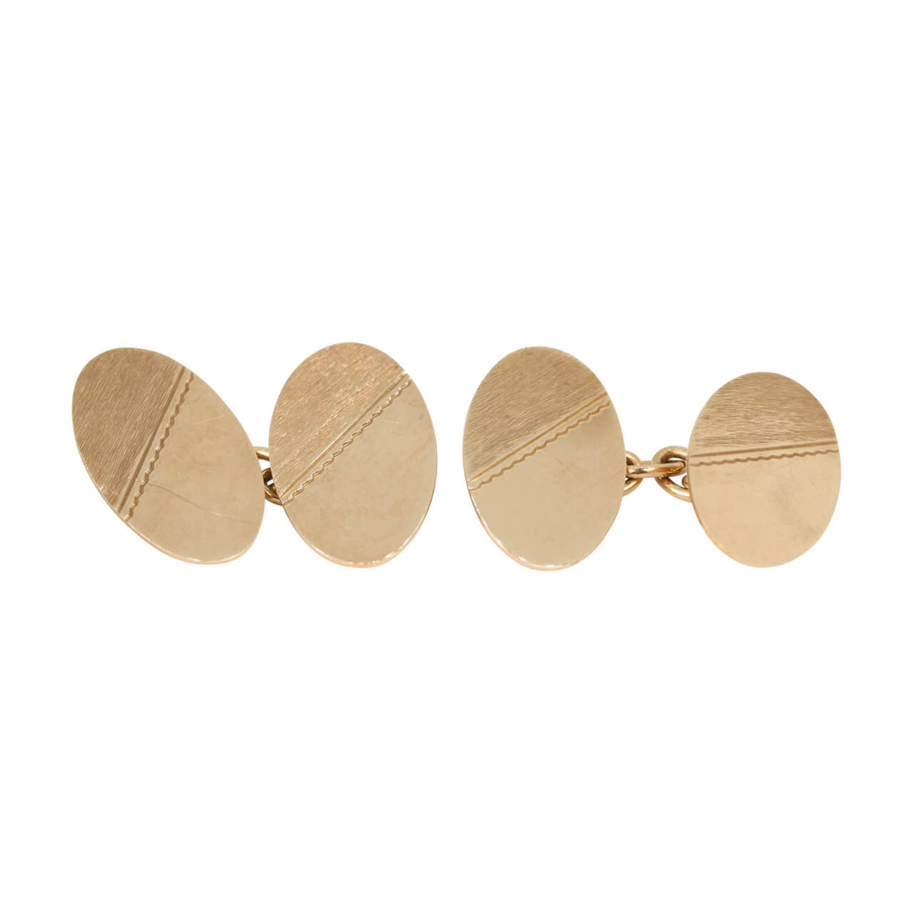 Second Hand 9ct Gold Oval Chain Link Cufflinks | RH Jewellers