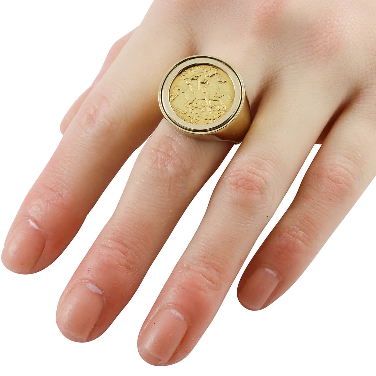 Second Hand Half Sovereign Ring 9ct Gold | RH Jewellers