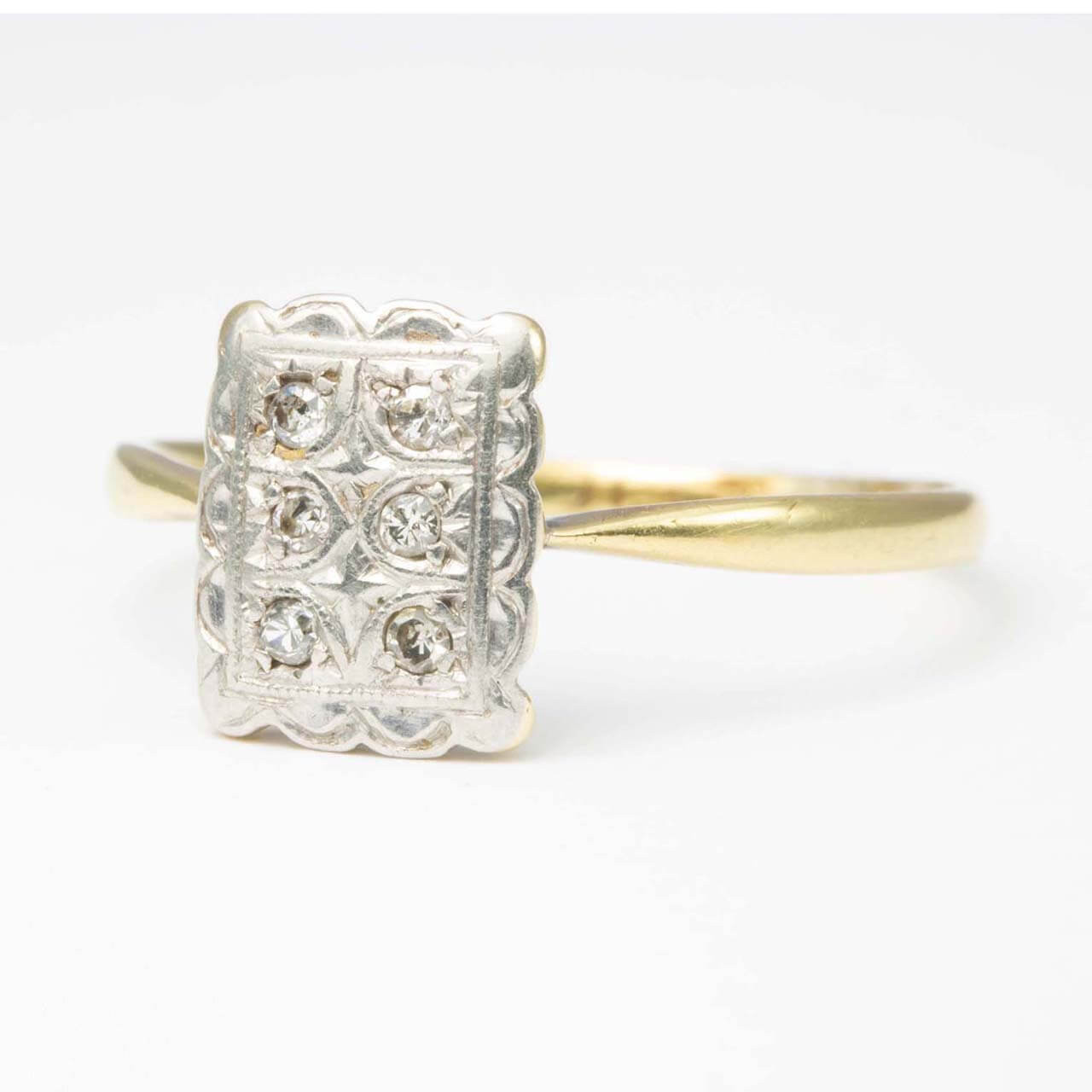 Vintage Art Deco 18ct Gold Diamond Panel Ring | RH Jewellers