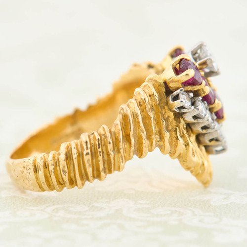 Second Hand Ruby & Diamond Wishbone Ring | RH Jewellers