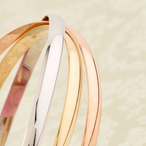 3 Colour Gold Triple Slave Bangle Rh Jewellers
