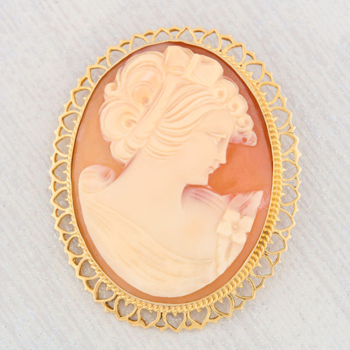Vintage Large Cameo Brooch | RH Jewellers