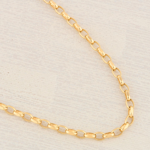 9ct Gold 20” Diamond Cut Oval Belcher Chain | RH Jewellers