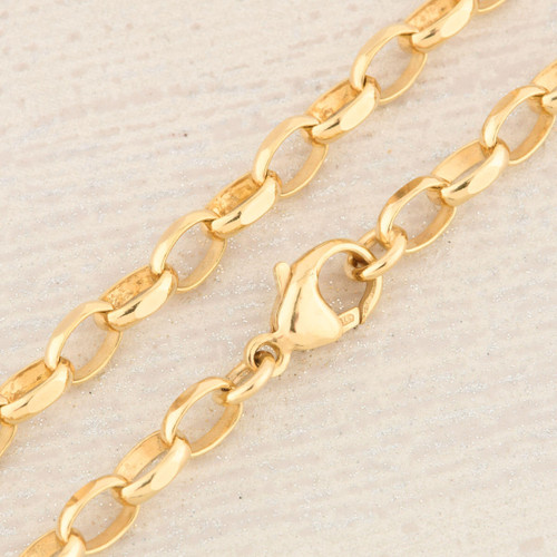 9ct Gold 20” Diamond Cut Oval Belcher Chain | RH Jewellers
