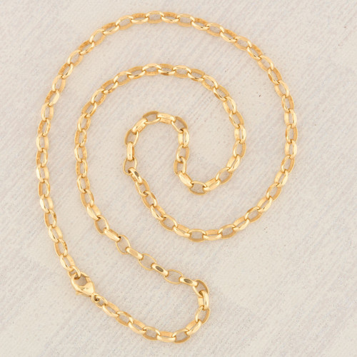 9ct Gold 20” Diamond Cut Oval Belcher Chain | RH Jewellers