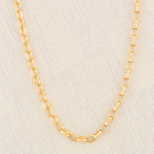 9ct Gold 20” Diamond Cut Oval Belcher Chain | RH Jewellers