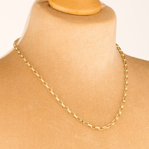 9ct Gold 20” Diamond Cut Oval Belcher Chain | RH Jewellers