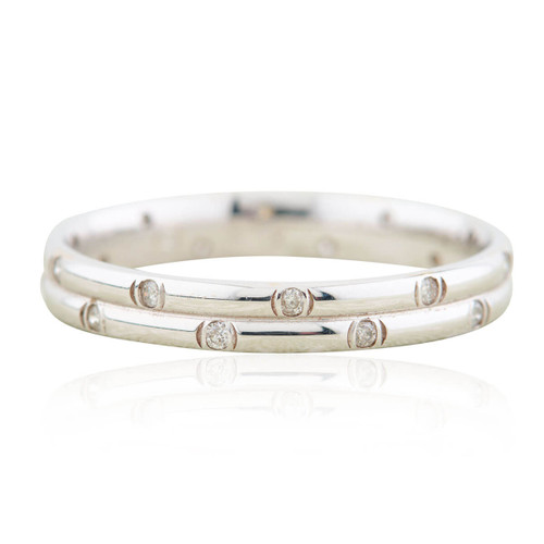18ct White Gold Diamond Double Band Ring | RH Jewellers