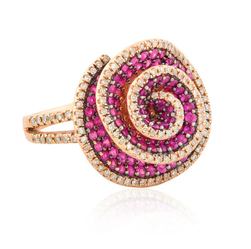 Second Hand Ruby and Diamond Swirl Ring | RH Jewellers