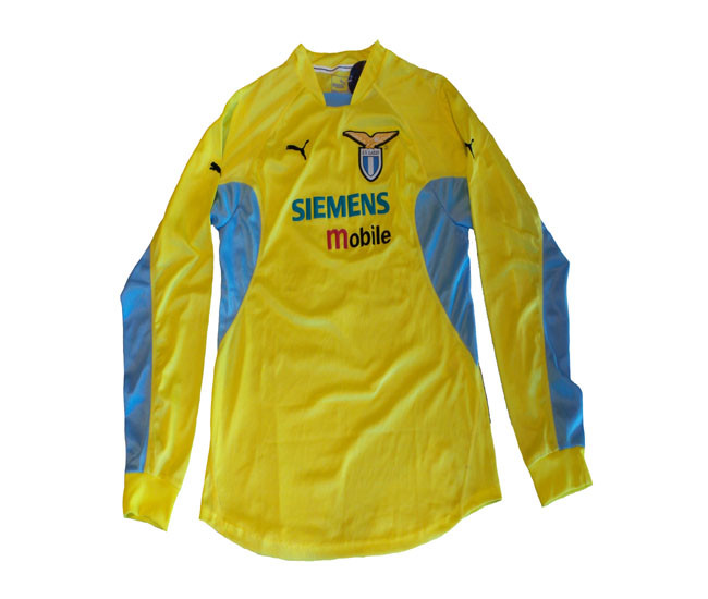 LAZIO 2002 AWAY `NESTA` L/S JERSEY YELLOW - Soccer Plus