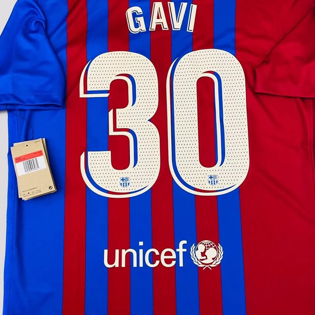 NIKE BARCELONA 2021/22 HOME GAVI JERSEY