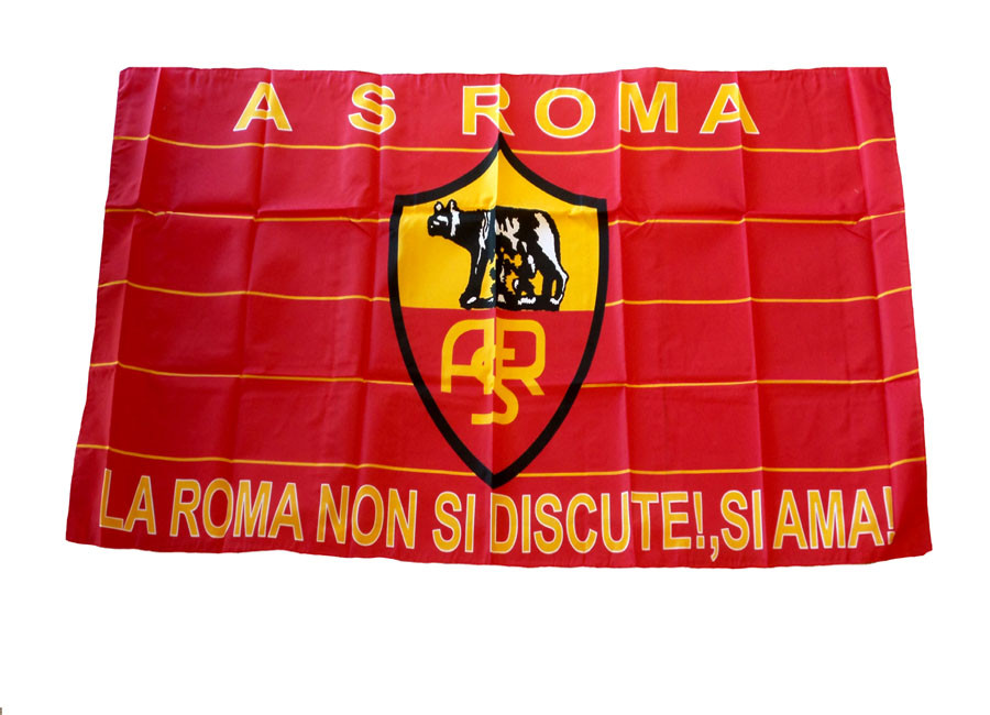 ROMA `AS ROMA` RED SUPPORTERS FLAG - Soccer Plus