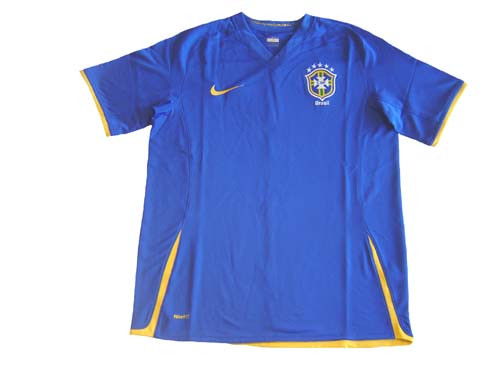 NIKE BRAZIL 2000 AWAY CAFU JERSEY BLUE - Soccer Plus