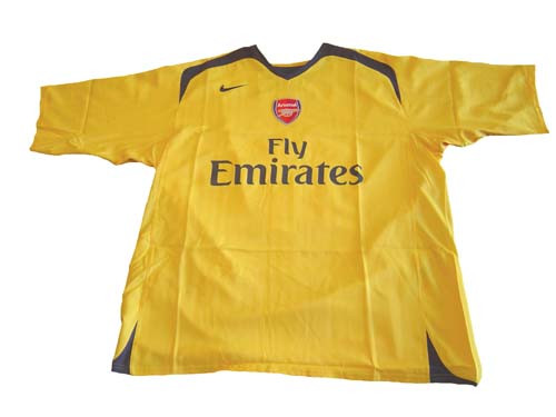 NIKE ARSENAL 2007 AWAY `PIRES` JERSEY YELLOW - Soccer Plus