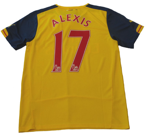 PUMA ARSENAL 2015 AWAY `ALEXIS` YELLOW JERSEY - Soccer Plus