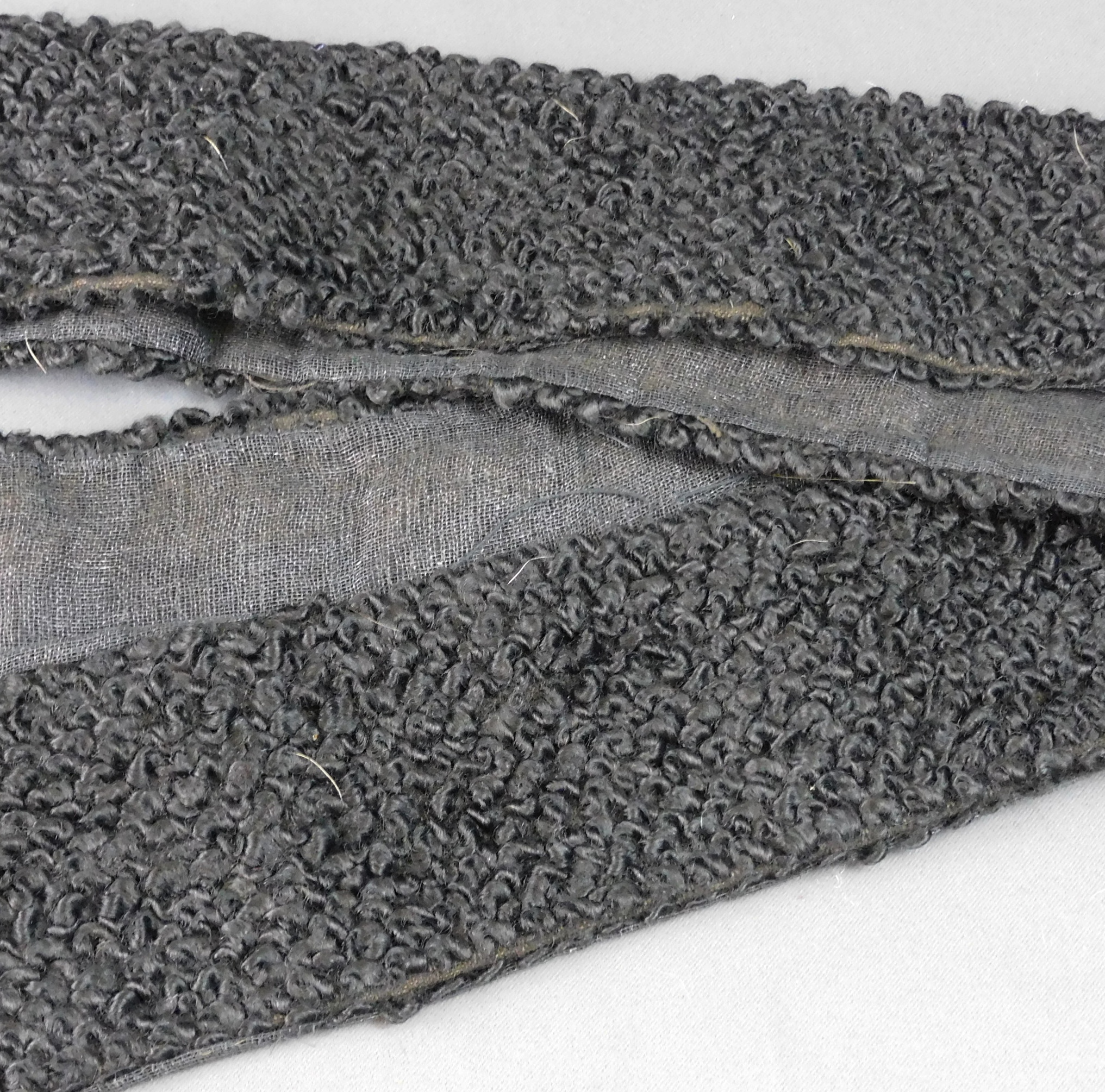 Victorian Black Curly Wool Fabric Trim for Coat, Antique 1800s 2 ...