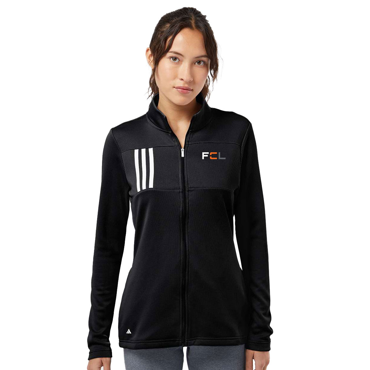Adidas Women's 3-Stripes Double Knit Full-Zip Pullover