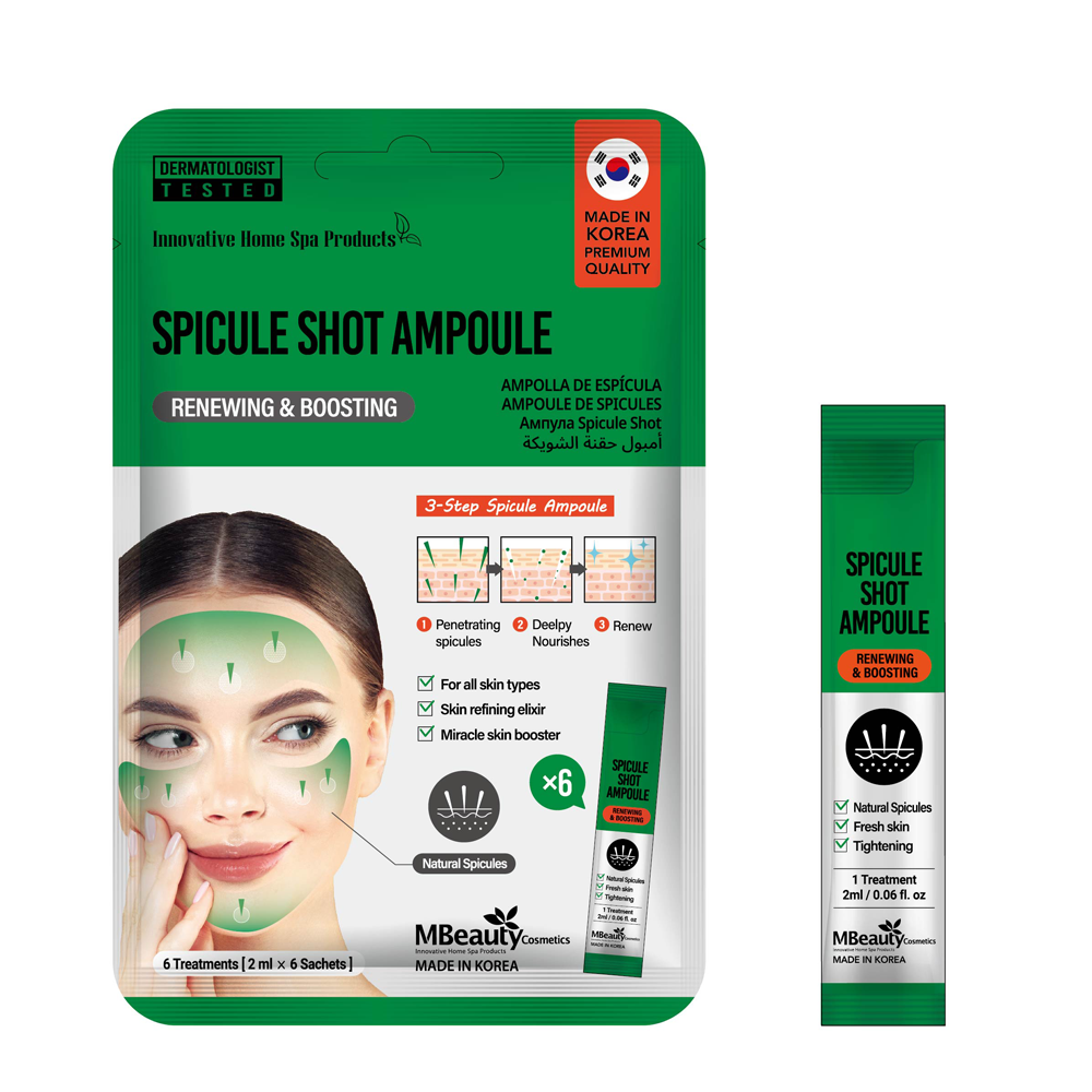 MBEAUTY Spicule Shot Ampoule, ampule za kožu lica sa spikulama, 6 ...