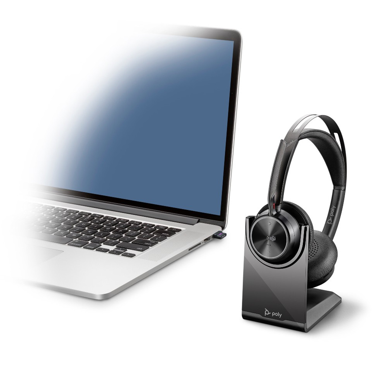 Poly Plantronics Singapore Poly Plantronics Headsets Poly Plantronics Voyager Focus 2 Poly Plantronics Voyager Focus 2 UC Wireless Headset Active Noise Cancellation With Charging Stand MS Teams USB A ...