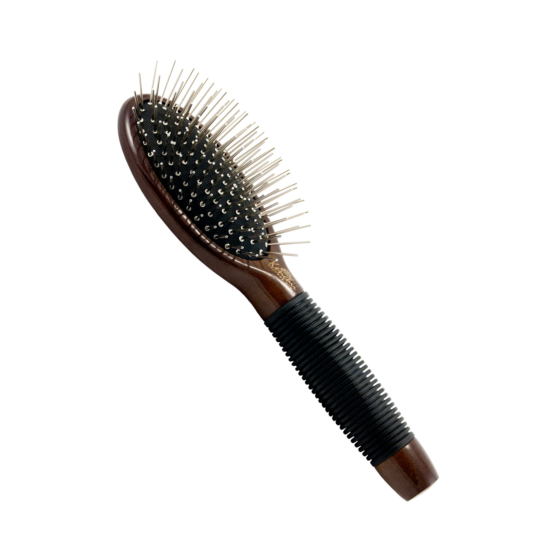 Large Oblong Metal Pin Brush with One-piece Maple Body - Kenchii Grooming