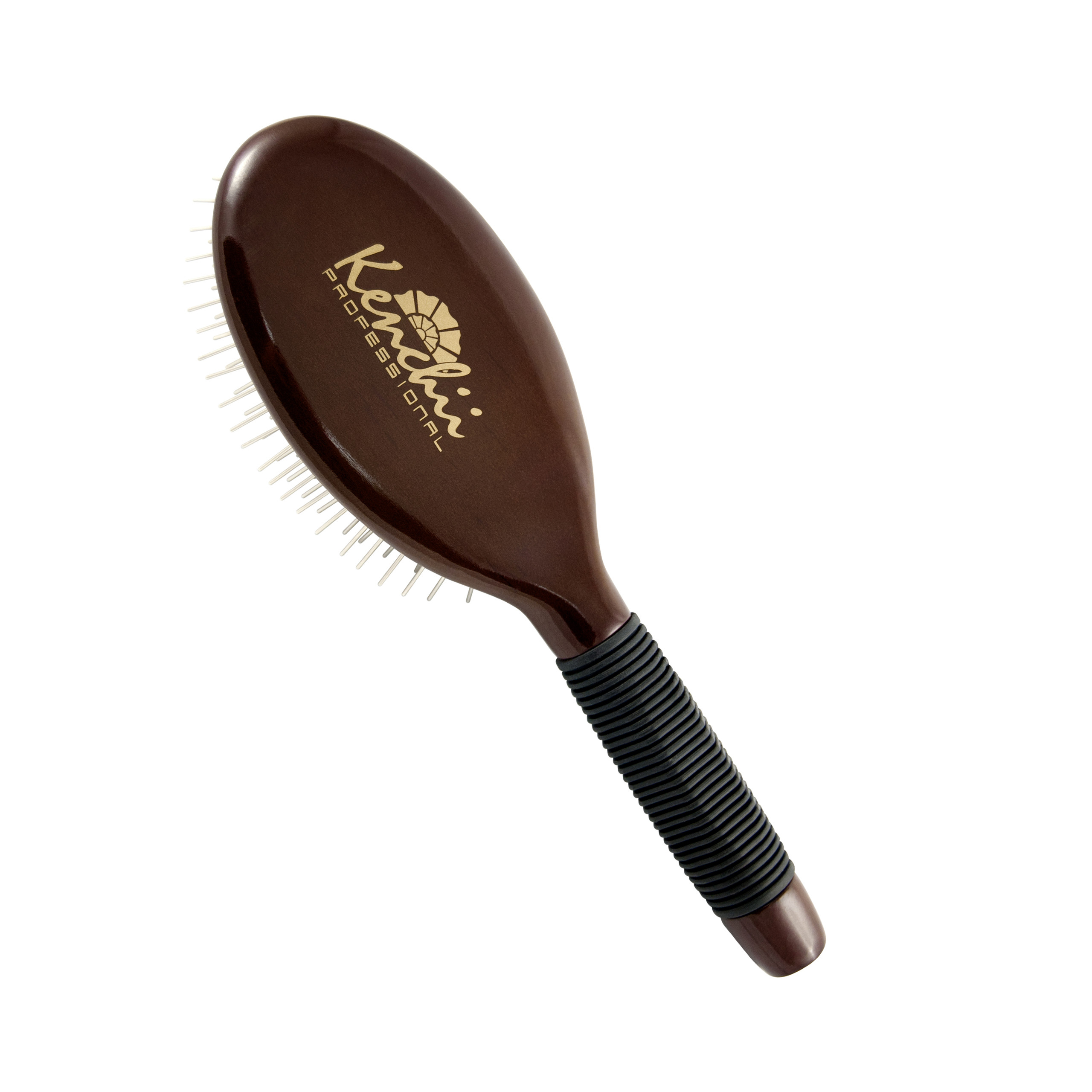 Large Oblong Metal Pin Brush with One-piece Maple Body - Kenchii Grooming
