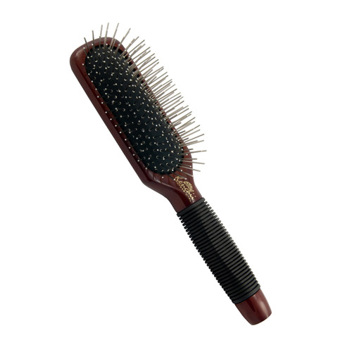 Large Oblong Metal Pin Brush with One-piece Maple Body - Kenchii Grooming