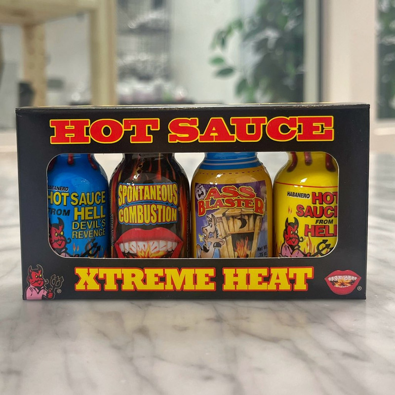 Travel Size Xtreme Heat Hot Sauce 4-Pack - d'Vine Gourmet