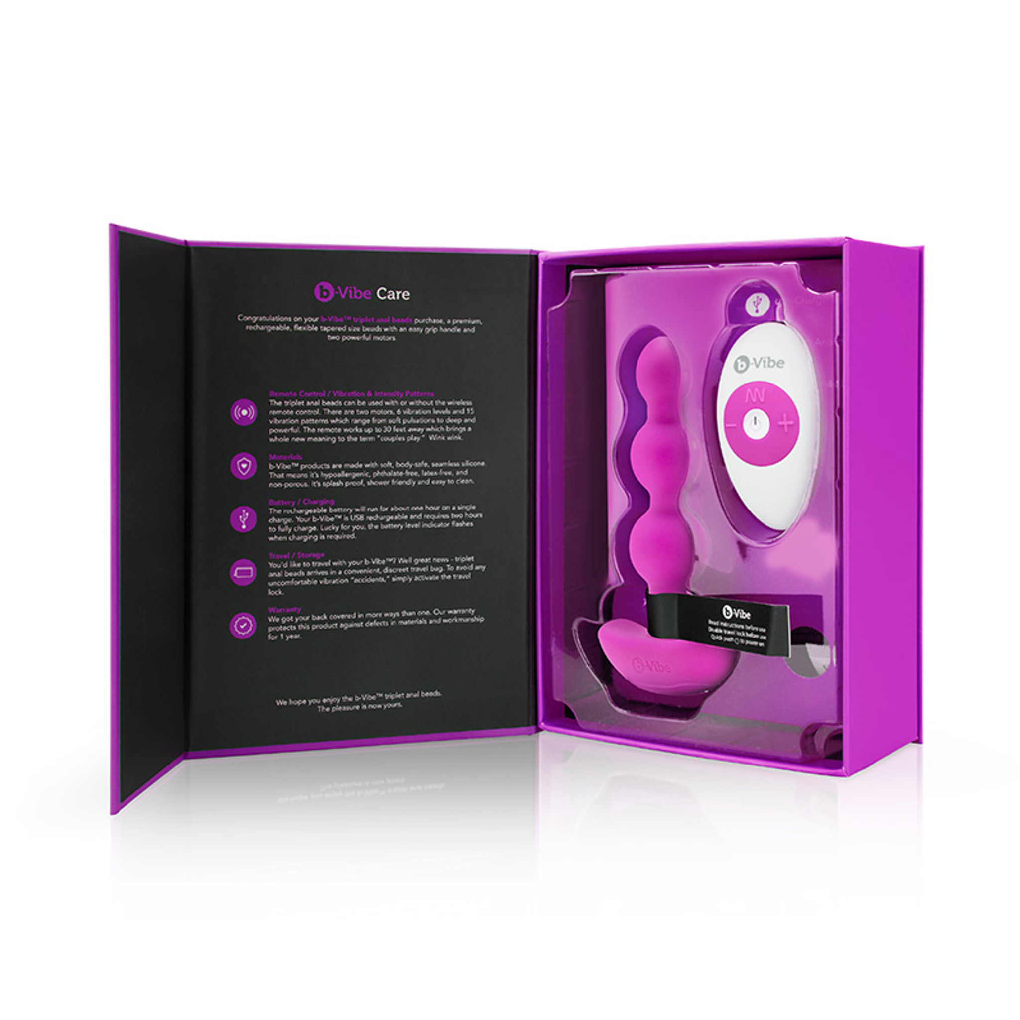B Vibe Remote Control Triplet Anal Beads Cirillas