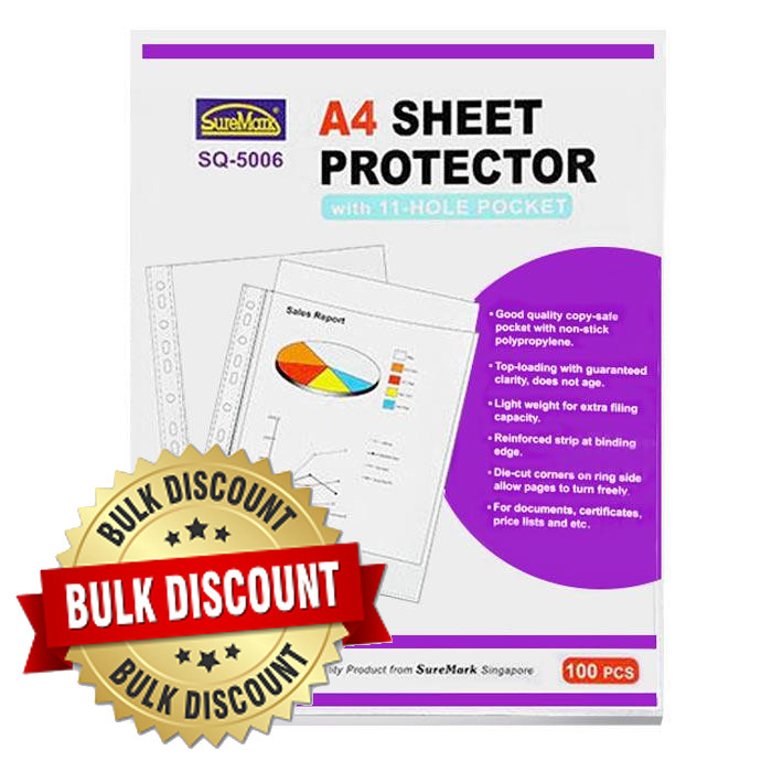 11-Hole Sheet Protector 0.06mm A4 (100's/pack)