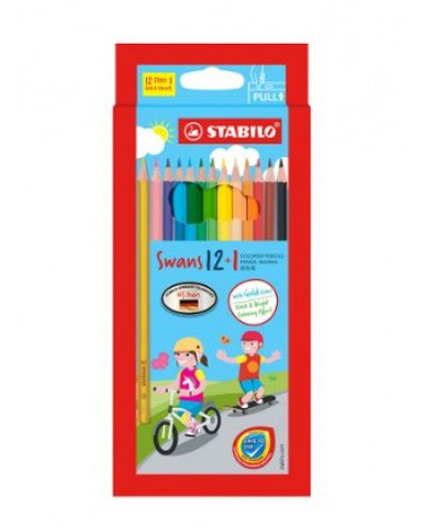 Stabilo Swans Coloured Pencils Standard (12+1Gold cols/box) 1870/13